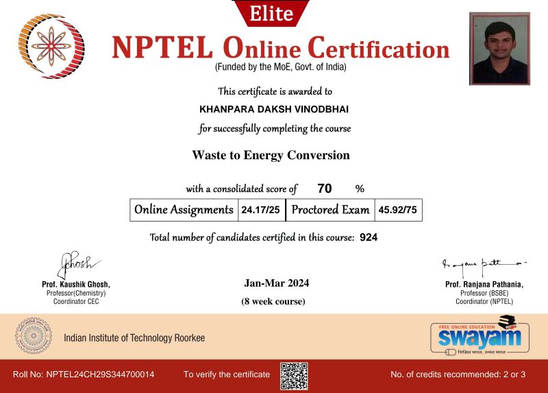 Khanpara Daksh on LinkedIn: #wastetoenergy #nptel #iitroorkee # ... Khanpara Daksh on LinkedIn: #wastetoenergy #nptel #iitroorkee # ...