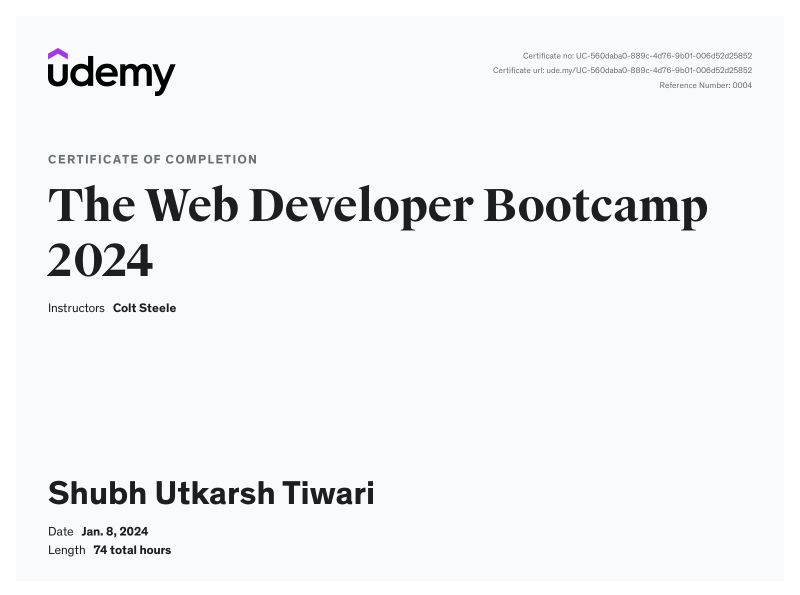 Shubh Utkarsh Tiwari on LinkedIn: #udemy #webdevelopment #mernstack # ... Shubh Utkarsh Tiwari on LinkedIn: #udemy #webdevelopment #mernstack # ...