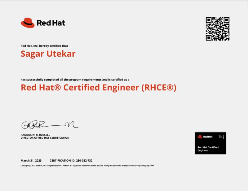 Sagar Utekar on LinkedIn: #certified #redhat #career #likes #linux #k8s ... Sagar Utekar on LinkedIn: #certified #redhat #career #likes #linux #k8s ...