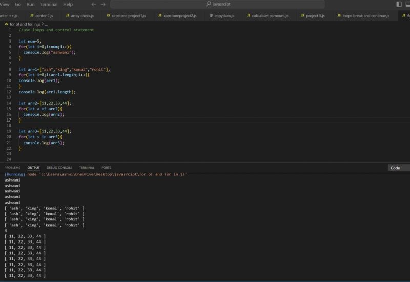 Ashwani Kumar on LinkedIn: use loops for , for of, for in, while, do ... Ashwani Kumar on LinkedIn: use loops for , for of, for in, while, do ...