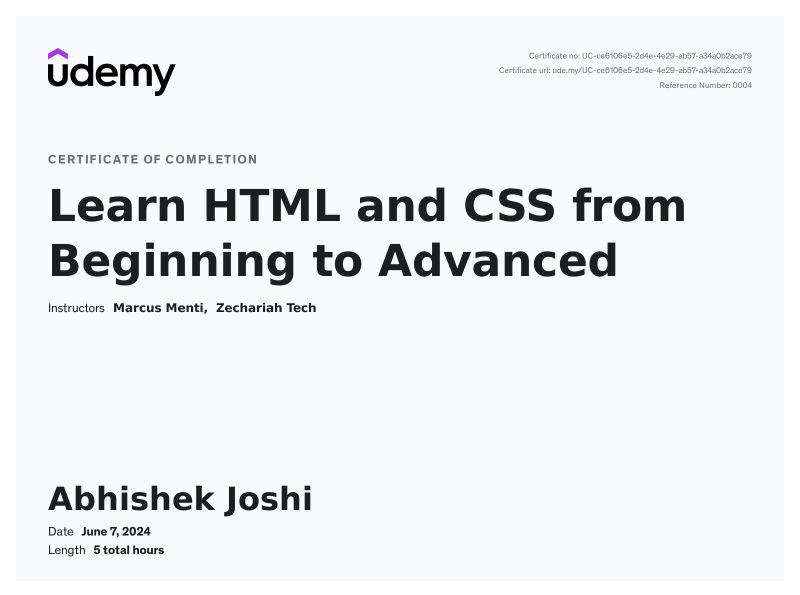 Abhishek Joshi on LinkedIn: #html #css #webdevelopment #udemy Abhishek Joshi on LinkedIn: #html #css #webdevelopment #udemy