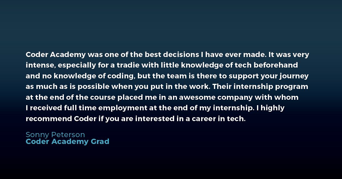 Coder Academy on LinkedIn: #testimonial #learntocode #coderacademy Coder Academy on LinkedIn: #testimonial #learntocode #coderacademy