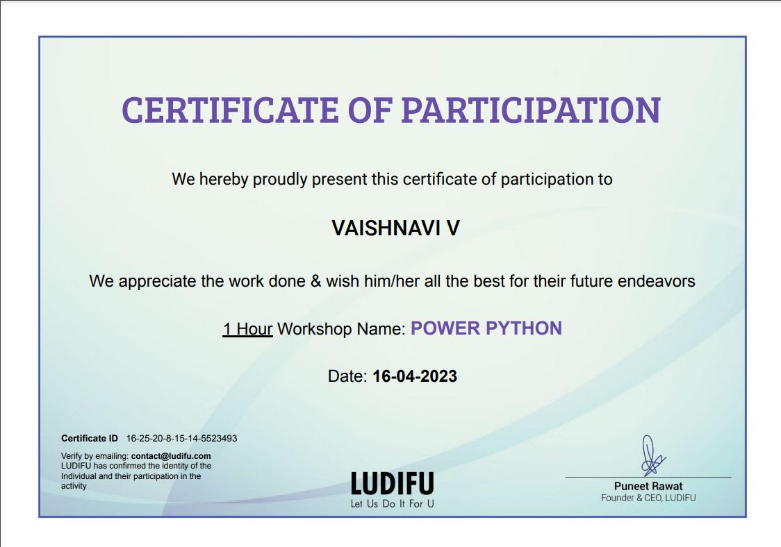 Vaishnavi Yadav on LinkedIn: #opportunity #python #thankyou #google #ludifu Vaishnavi Yadav on LinkedIn: #opportunity #python #thankyou #google #ludifu