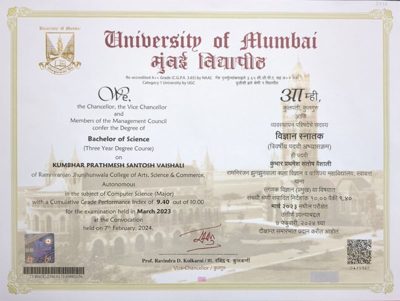 Prathmesh kumbhar on LinkedIn: #universityofmumbai #computerscience # ... Prathmesh kumbhar on LinkedIn: #universityofmumbai #computerscience # ...