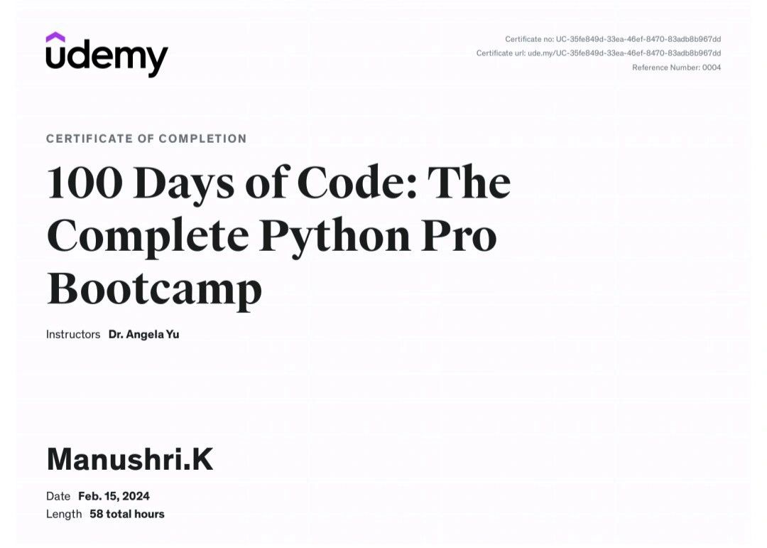 Manushri K on LinkedIn: #pythonprogramming #udemy Manushri K on LinkedIn: #pythonprogramming #udemy