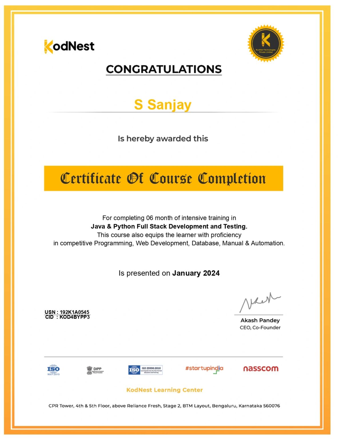 Sanjay Sakaray on LinkedIn: #kodnest #java #javafullstack #python # ... Sanjay Sakaray on LinkedIn: #kodnest #java #javafullstack #python # ...