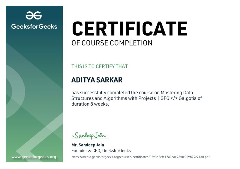 Aditya Sarkar on LinkedIn: #datastructures #algorithms #techskills # ... Aditya Sarkar on LinkedIn: #datastructures #algorithms #techskills # ...