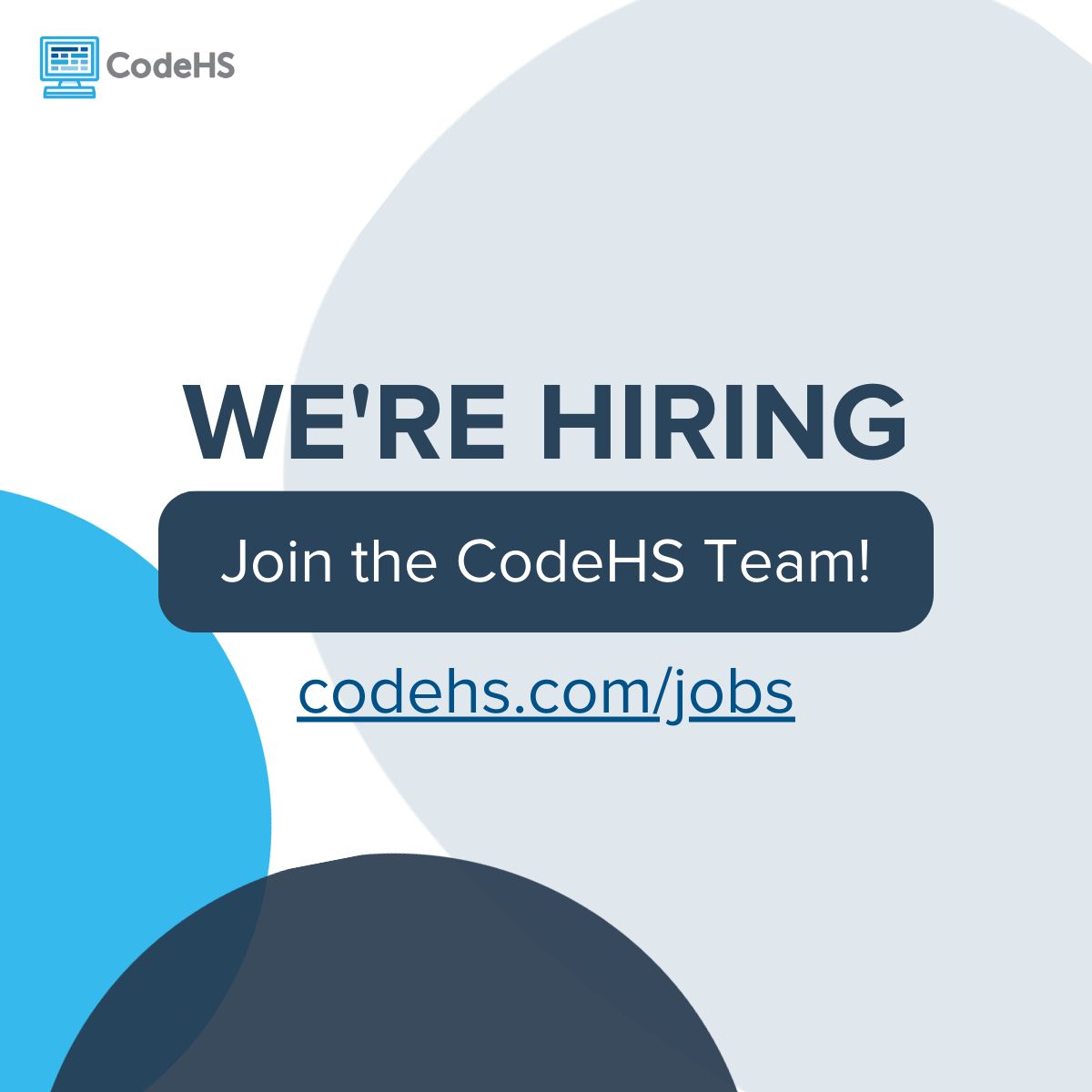 CodeHS on LinkedIn: Join our team! CodeHS is hiring for multiple ... CodeHS on LinkedIn: Join our team! CodeHS is hiring for multiple ...