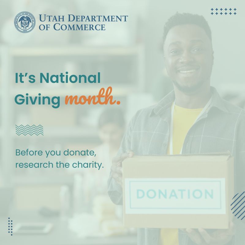 Utah Department of Commerce on LinkedIn: December is National Giving ... Utah Department of Commerce on LinkedIn: December is National Giving ...