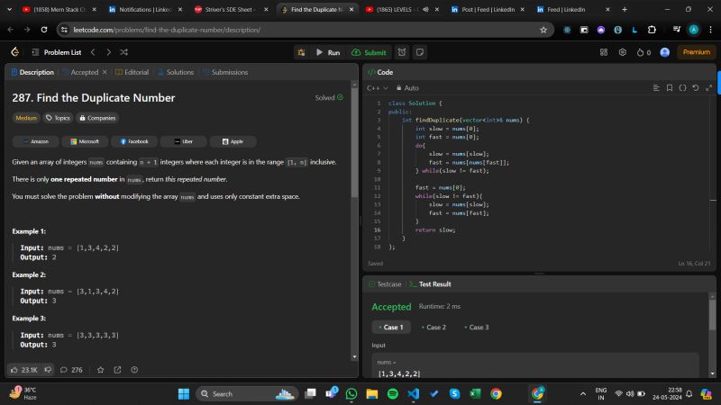 How to find a duplicate number for #leetcode 287 | Aman yadav posted on ... How to find a duplicate number for #leetcode 287 | Aman yadav posted on ...