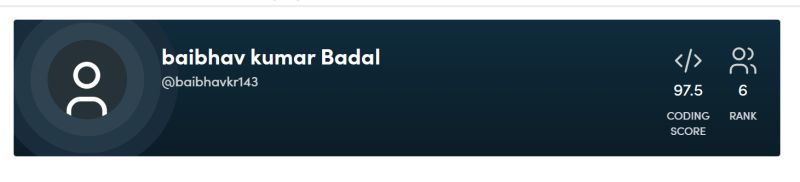 Baibhav Kumar Badal on LinkedIn: #competitiveprogramming #dsa #leetcode Baibhav Kumar Badal on LinkedIn: #competitiveprogramming #dsa #leetcode