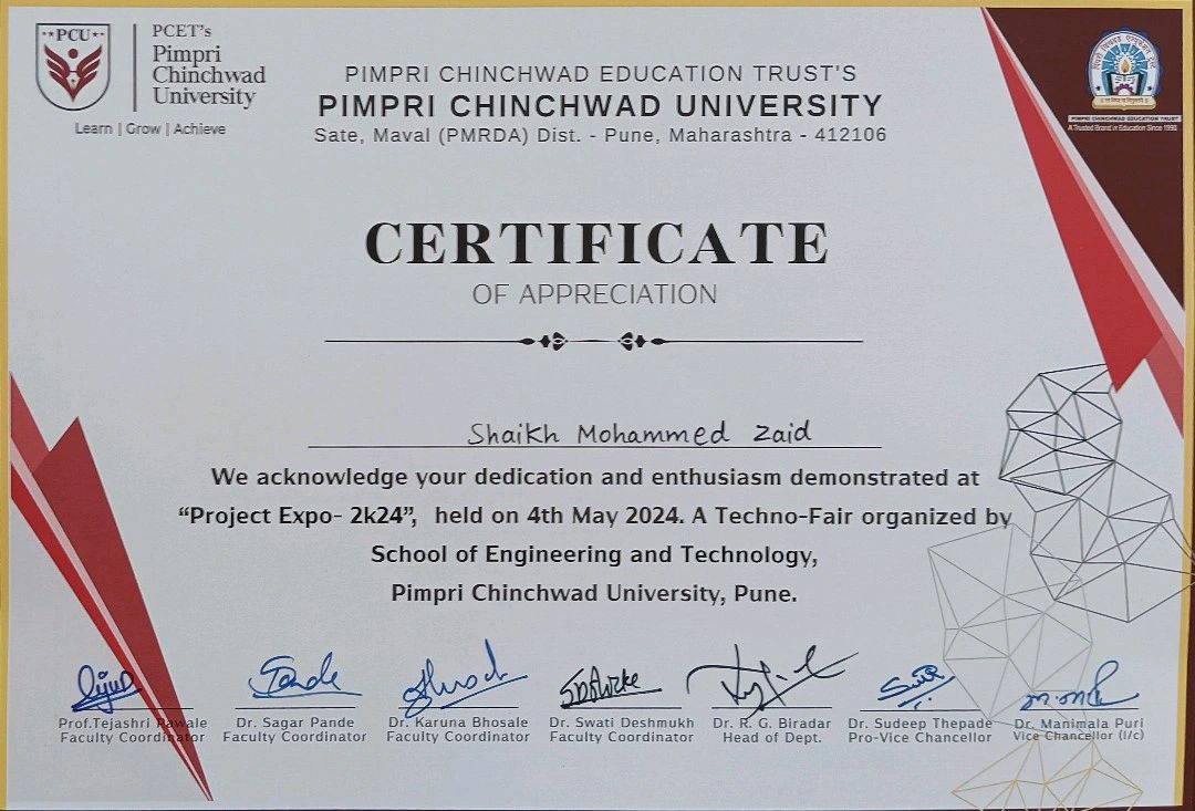 Mohammed Zaid Shaikh on LinkedIn: Honored to receive a Certificate of ... Mohammed Zaid Shaikh on LinkedIn: Honored to receive a Certificate of ...