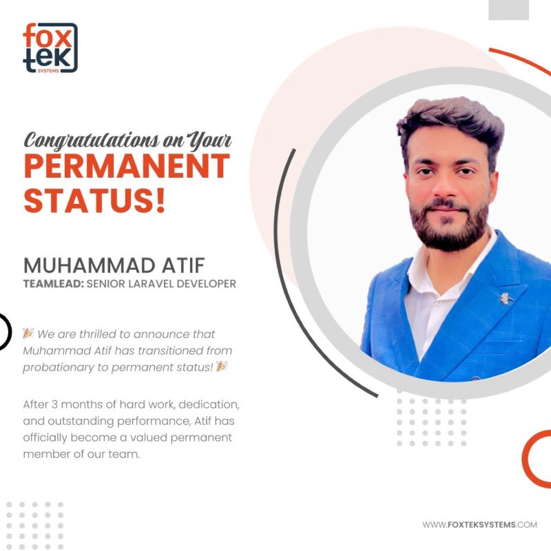 Foxtek Systems Pvt. Ltd. on LinkedIn: congratulations Muhammad Atif ... Foxtek Systems Pvt. Ltd. on LinkedIn: congratulations Muhammad Atif ...