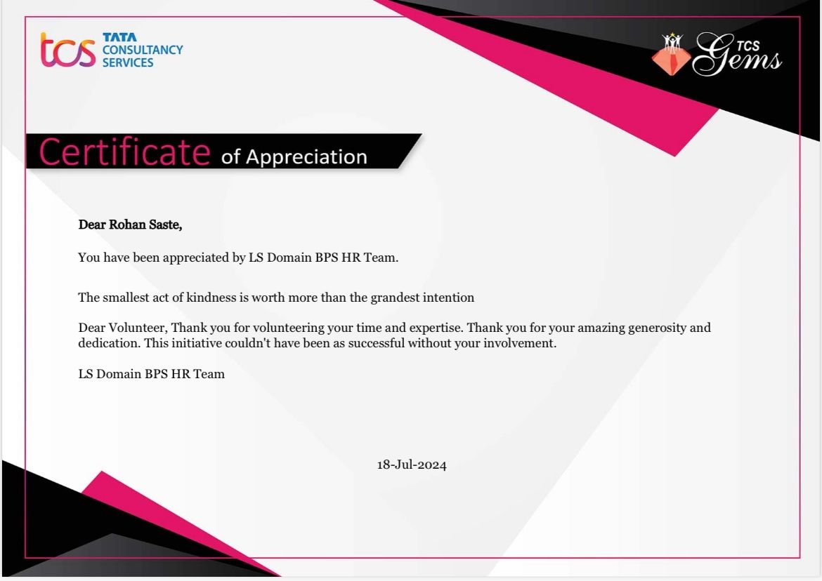 Rohan Saste on LinkedIn: #achievement #gratitude # ... Rohan Saste on LinkedIn: #achievement #gratitude # ...