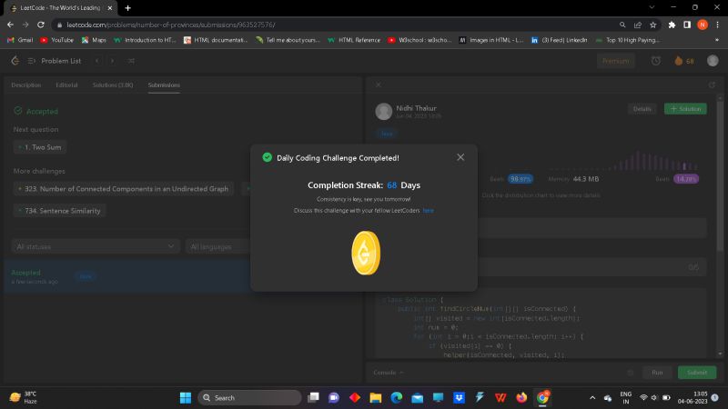 Nidhi Thakur on LinkedIn: #365daysofcode #junecodingchallenge #leetcode ... Nidhi Thakur on LinkedIn: #365daysofcode #junecodingchallenge #leetcode ...
