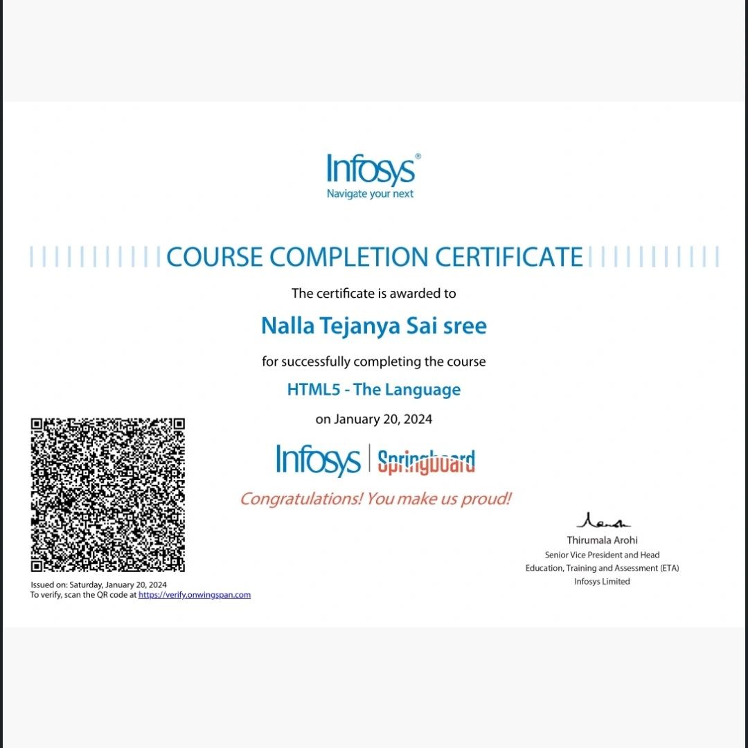 Nalla Tejanya Sai sree on LinkedIn: #html #webdevelopment Nalla Tejanya Sai sree on LinkedIn: #html #webdevelopment