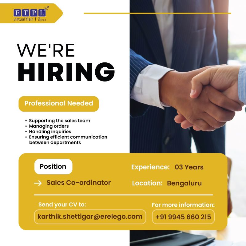 Karthik Shettigar on LinkedIn: 🌟Exciting Opportunity: Sales Coordinator ... Karthik Shettigar on LinkedIn: 🌟Exciting Opportunity: Sales Coordinator ...