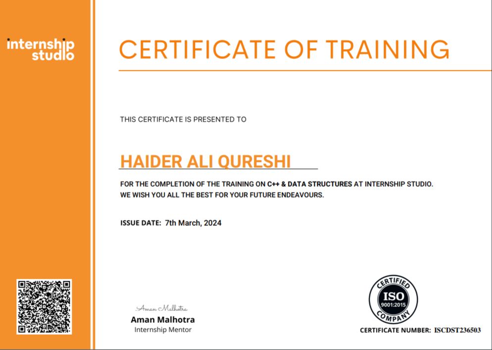 Haider Ali Qureshi on LinkedIn: #internship #training #c # ... Haider Ali Qureshi on LinkedIn: #internship #training #c # ...