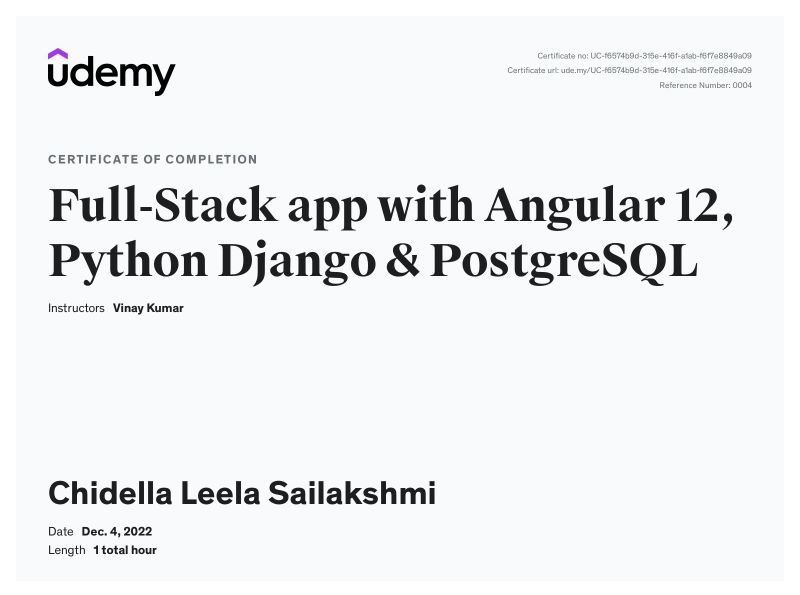 Leela Sai Lakshmi on LinkedIn: Full Stack app with Angular 12,Python ... Leela Sai Lakshmi on LinkedIn: Full Stack app with Angular 12,Python ...
