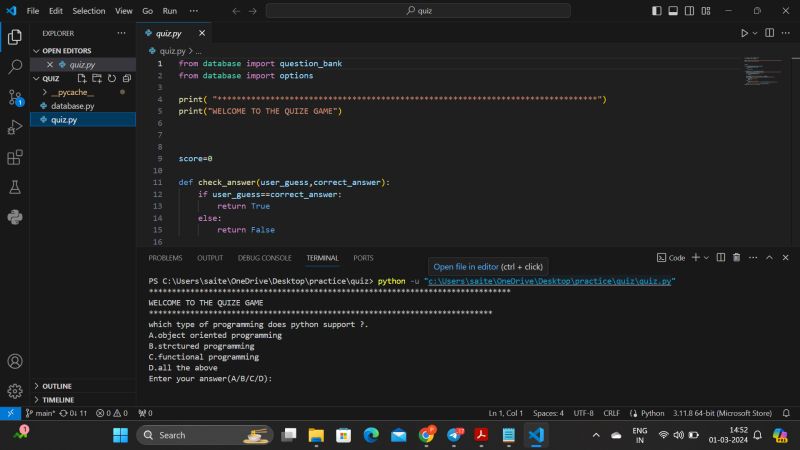 Starting my Python programming internship with a quiz game | Preetham ... Starting my Python programming internship with a quiz game | Preetham ...