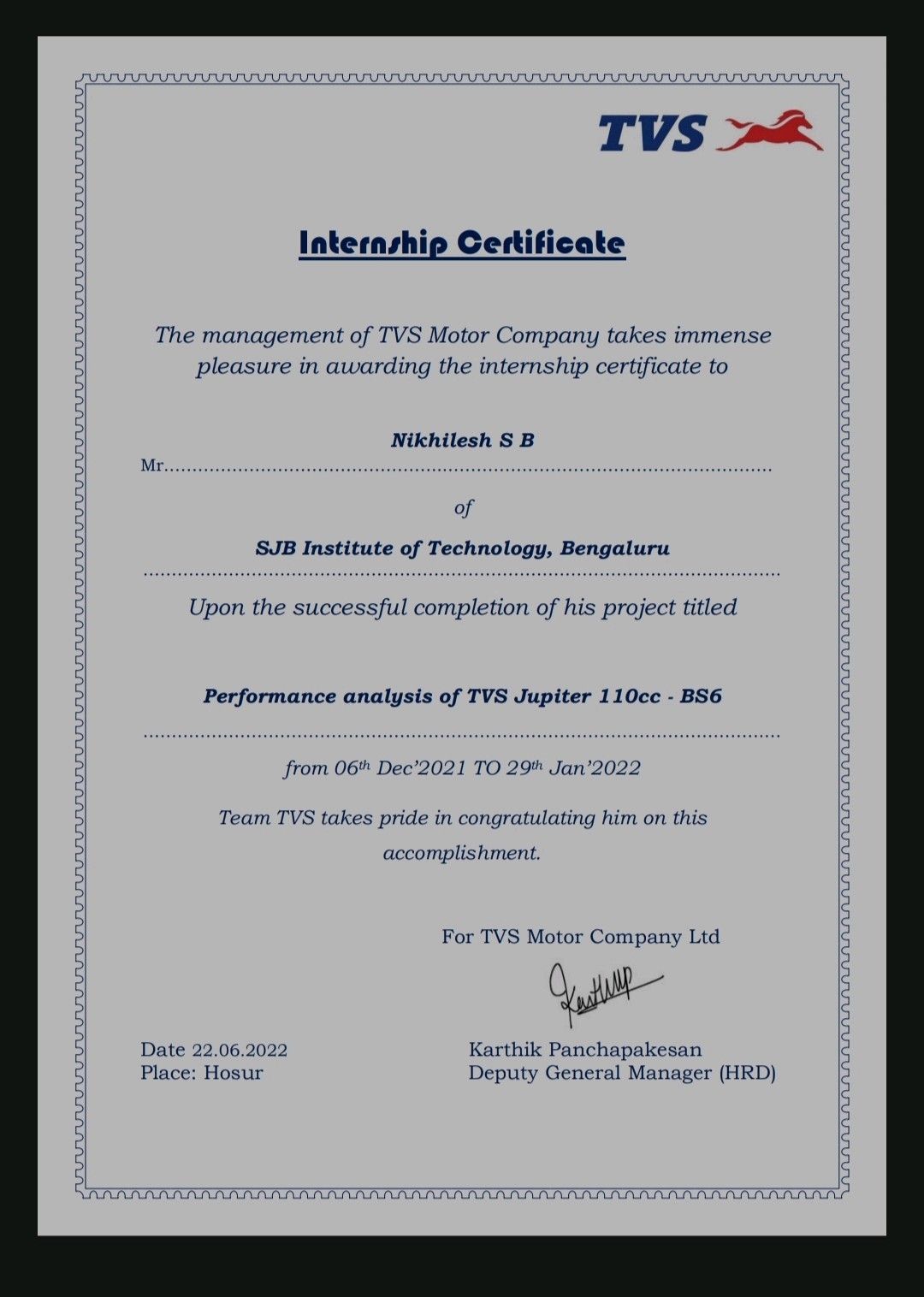 NIKHILESH S B on LinkedIn: I am happy to share that I've completed ... NIKHILESH S B on LinkedIn: I am happy to share that I've completed ...