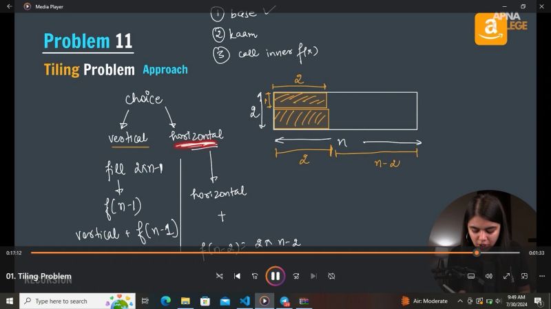 Vijay Thakur on LinkedIn: Day:14 Date: 30-7-24 Tiling problem Given a ... Vijay Thakur on LinkedIn: Day:14 Date: 30-7-24 Tiling problem Given a ...
