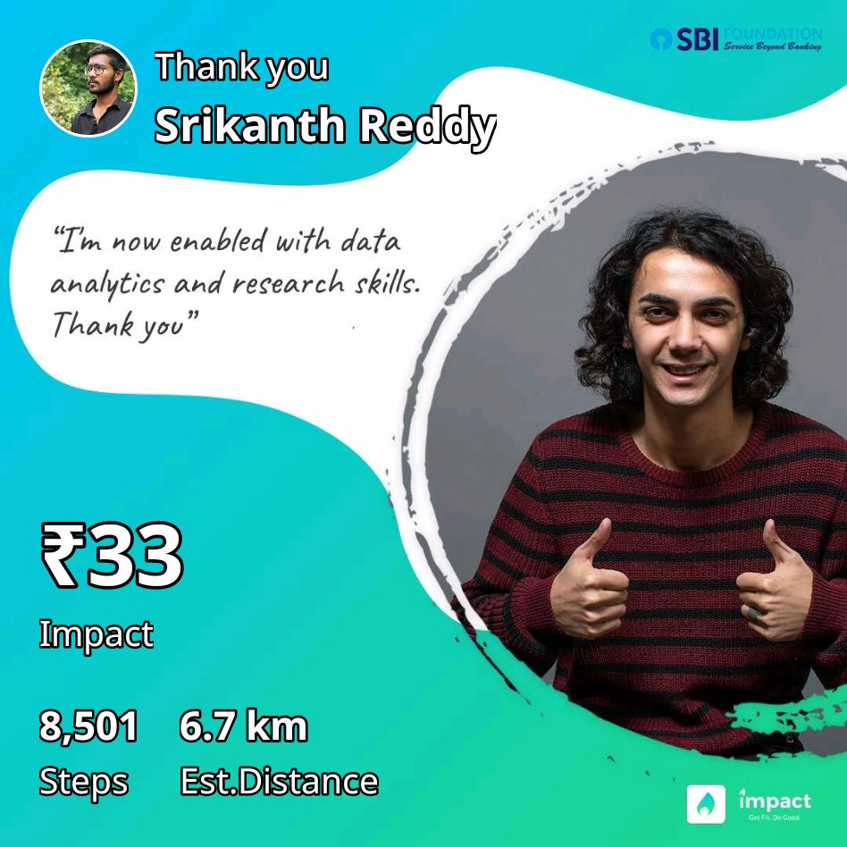 Patlolla Srikanth Reddy on LinkedIn: I donated my steps to spread ... Patlolla Srikanth Reddy on LinkedIn: I donated my steps to spread ...