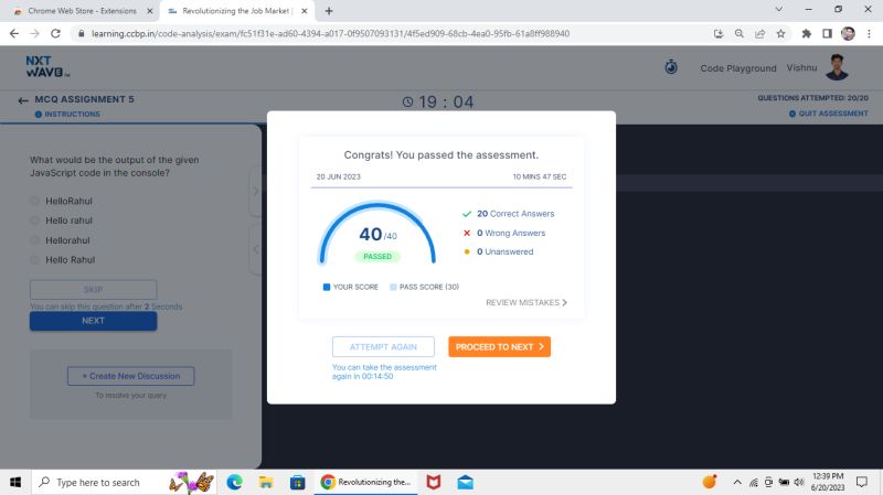 Vishnu Alwala on LinkedIn: #learningprogress #javascript #nxtwave Vishnu Alwala on LinkedIn: #learningprogress #javascript #nxtwave