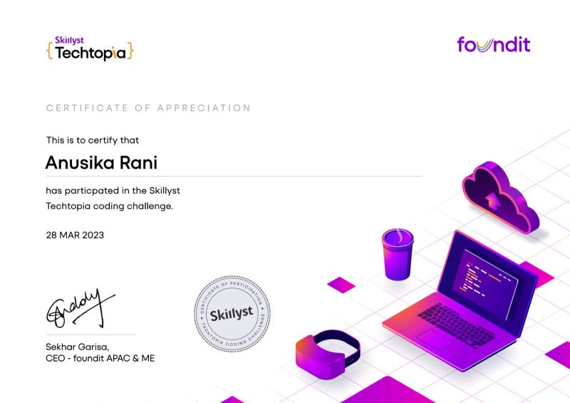 Anusika rani on LinkedIn: #codingchallenge #tech #codingcontest # ... Anusika rani on LinkedIn: #codingchallenge #tech #codingcontest # ...