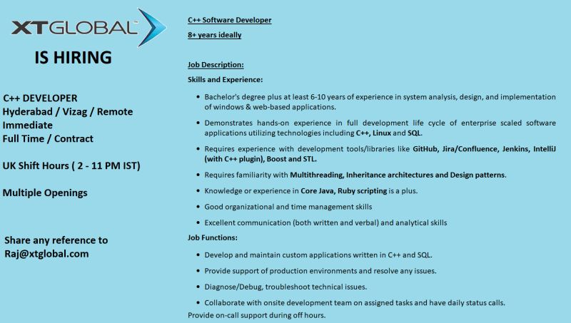 Raja Sekhar Kunkuma on LinkedIn: #cplusplus #cpp #hyderabadjobs # ... Raja Sekhar Kunkuma on LinkedIn: #cplusplus #cpp #hyderabadjobs # ...