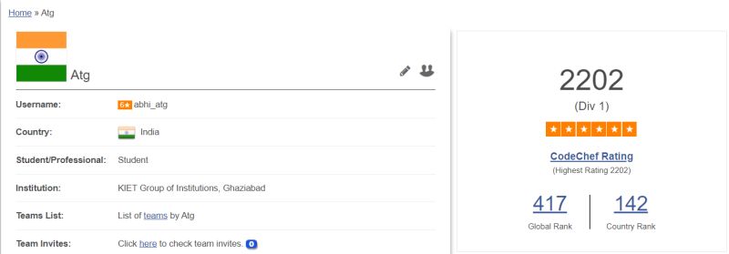 ABHI SINGHAL on LinkedIn: #codechef #competitiveprogramming ABHI SINGHAL on LinkedIn: #codechef #competitiveprogramming