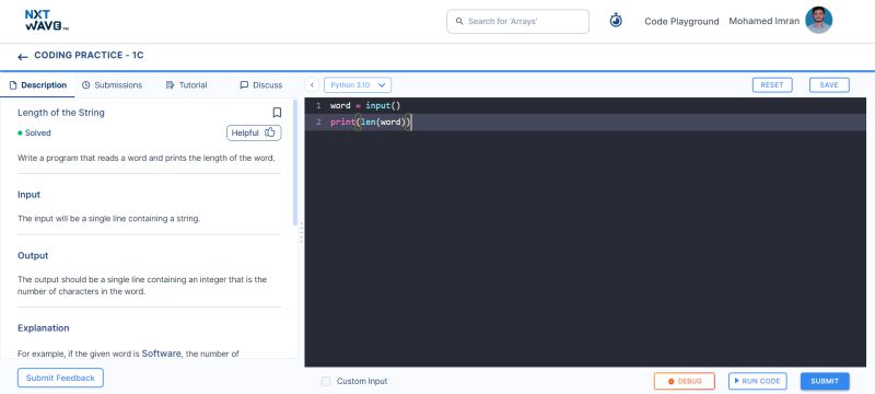 Mohamed Imran on LinkedIn: #nxtwave #30daysofcode #ccbp #python Mohamed Imran on LinkedIn: #nxtwave #30daysofcode #ccbp #python