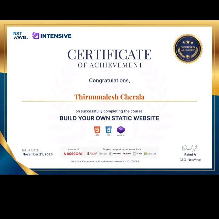 Thiruumalesh Cherala on LinkedIn: #ccbp #nxtwave #programming # ... Thiruumalesh Cherala on LinkedIn: #ccbp #nxtwave #programming # ...