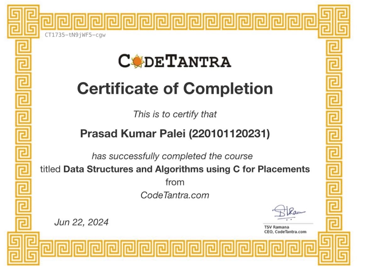 PRASAD KUMAR PALEI on LinkedIn: #datastructures #algorithms # ... PRASAD KUMAR PALEI on LinkedIn: #datastructures #algorithms # ...