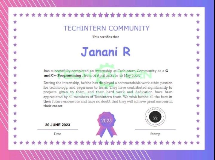 Janani R on LinkedIn: #techinternship #community #programming # ... Janani R on LinkedIn: #techinternship #community #programming # ...
