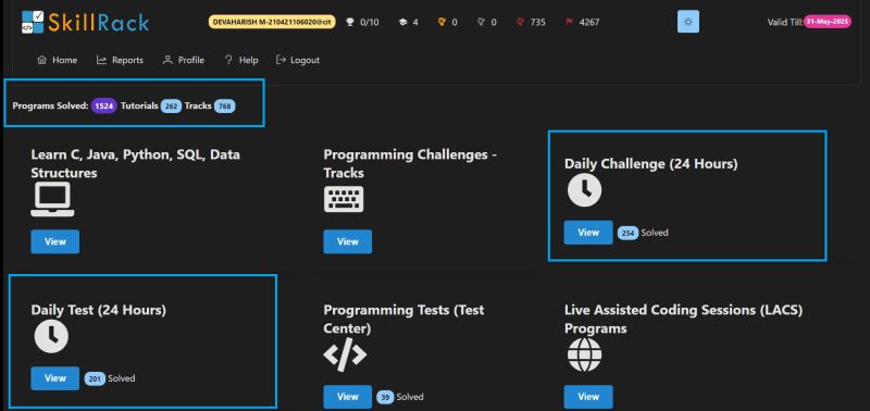 Devaharish M on LinkedIn: #skillrack #coding #consistency #milestone # ... Devaharish M on LinkedIn: #skillrack #coding #consistency #milestone # ...