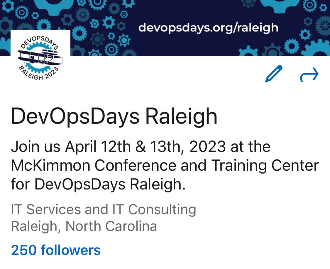 DevOpsDays Raleigh on LinkedIn: #devops #devopsdays DevOpsDays Raleigh on LinkedIn: #devops #devopsdays