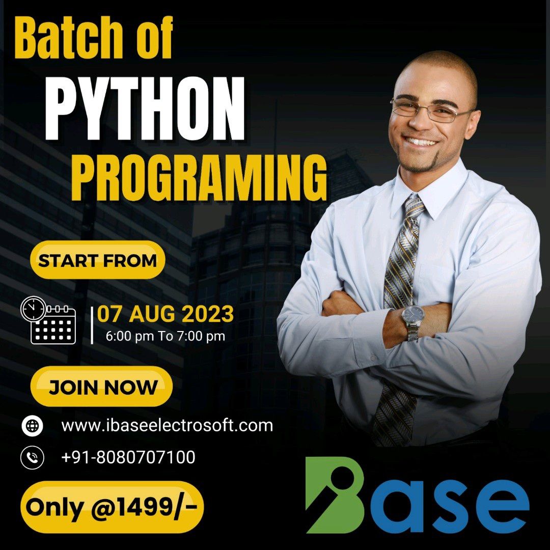 iBase Electrosoft LLP on LinkedIn: 🔖Batch of Python Programming Start ... iBase Electrosoft LLP on LinkedIn: 🔖Batch of Python Programming Start ...
