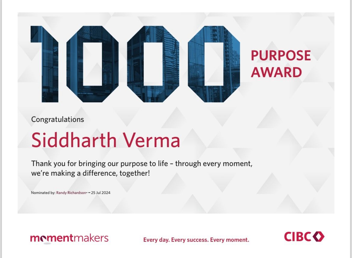 Siddharth Verma on LinkedIn: #cibc Siddharth Verma on LinkedIn: #cibc