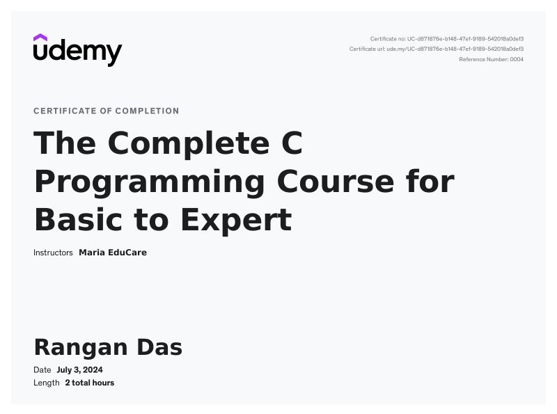 Rangan Das on LinkedIn: #programming #cprogramming #udemy # ... Rangan Das on LinkedIn: #programming #cprogramming #udemy # ...