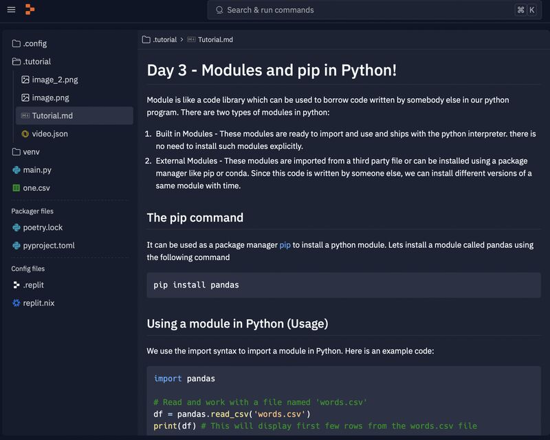Day 3 of #100DaysOfPython: modules and pip | Avinash Singh posted on ... Day 3 of #100DaysOfPython: modules and pip | Avinash Singh posted on ...