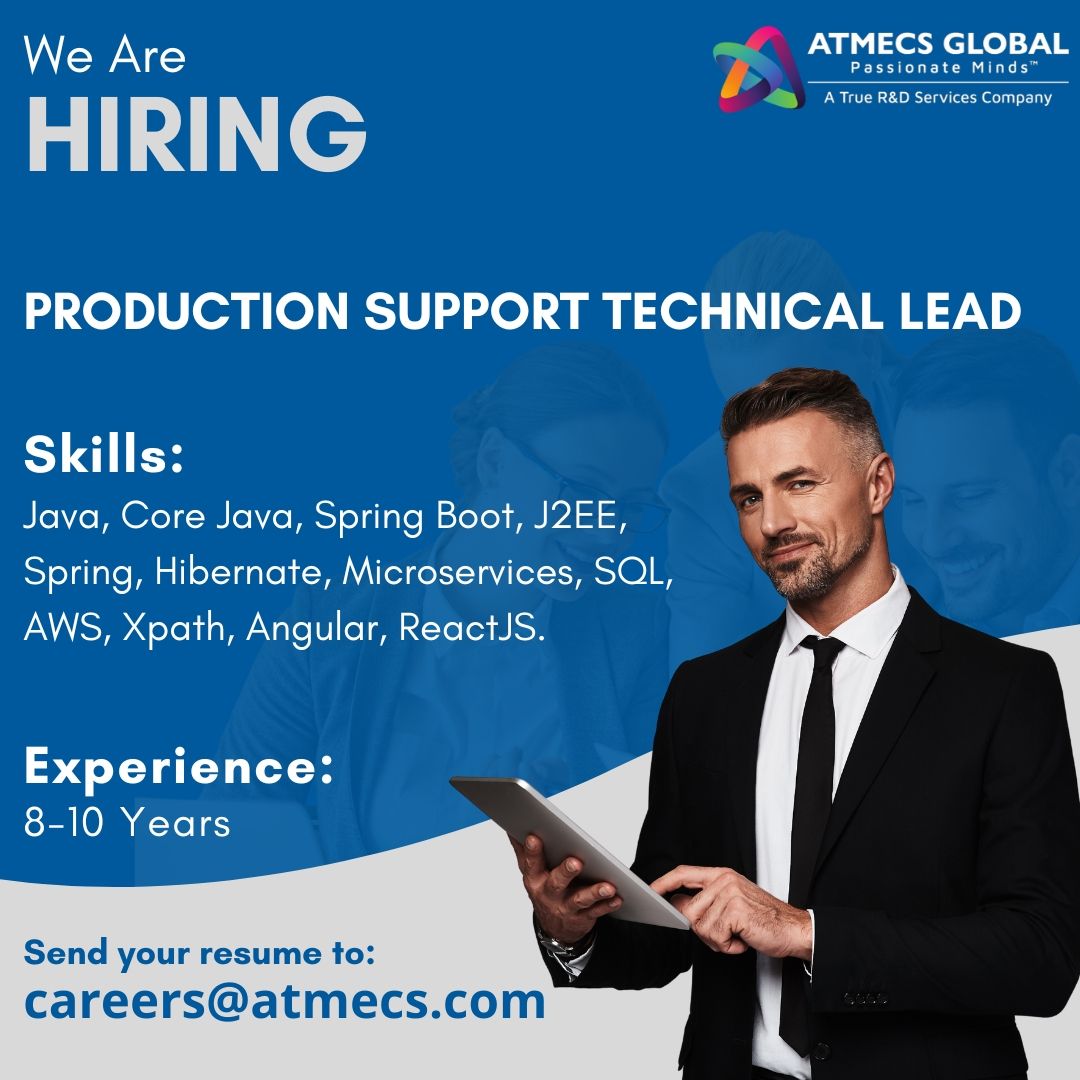 ATMECS Global Inc on LinkedIn: #productionsupport #java #corejava #j2ee ... ATMECS Global Inc on LinkedIn: #productionsupport #java #corejava #j2ee ...