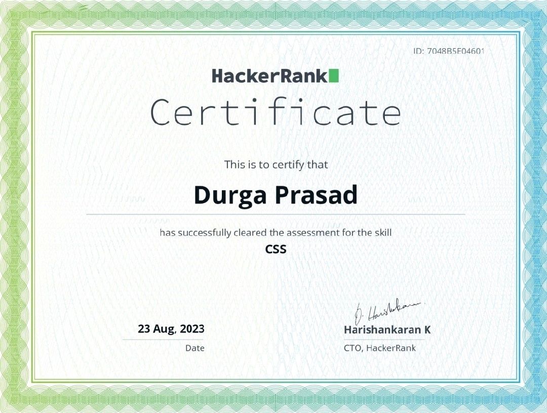 Durga prasad on LinkedIn: #css #hackerrank #coding #codingjourney # ... Durga prasad on LinkedIn: #css #hackerrank #coding #codingjourney # ...