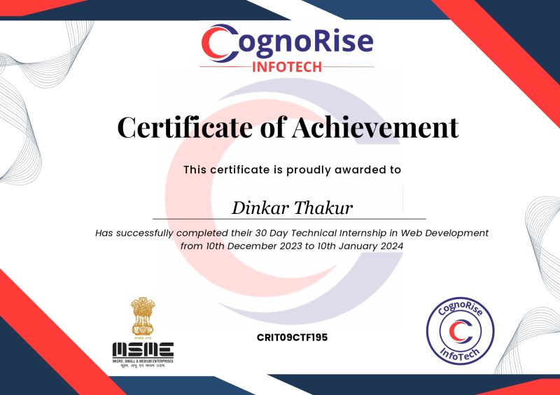 Dinkar Thakur on LinkedIn: #internshipcompleted #webdevelopment # ... Dinkar Thakur on LinkedIn: #internshipcompleted #webdevelopment # ...