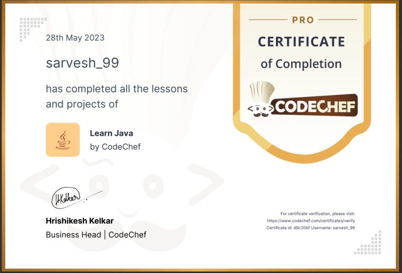 Sarvesh N on LinkedIn: #connections #java #codechef #javadevelopment # ... Sarvesh N on LinkedIn: #connections #java #codechef #javadevelopment # ...