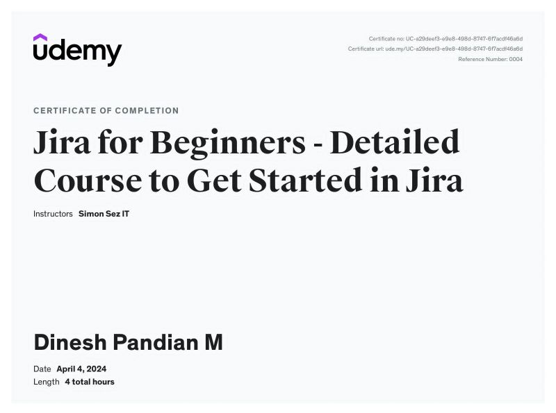 Dinesh Pandian M on LinkedIn: #jira #projectmanagement #udemy # ... Dinesh Pandian M on LinkedIn: #jira #projectmanagement #udemy # ...