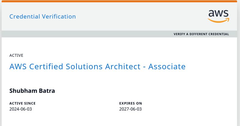 shubham batra on LinkedIn: #aws #certification #professionaldevelopment ... shubham batra on LinkedIn: #aws #certification #professionaldevelopment ...