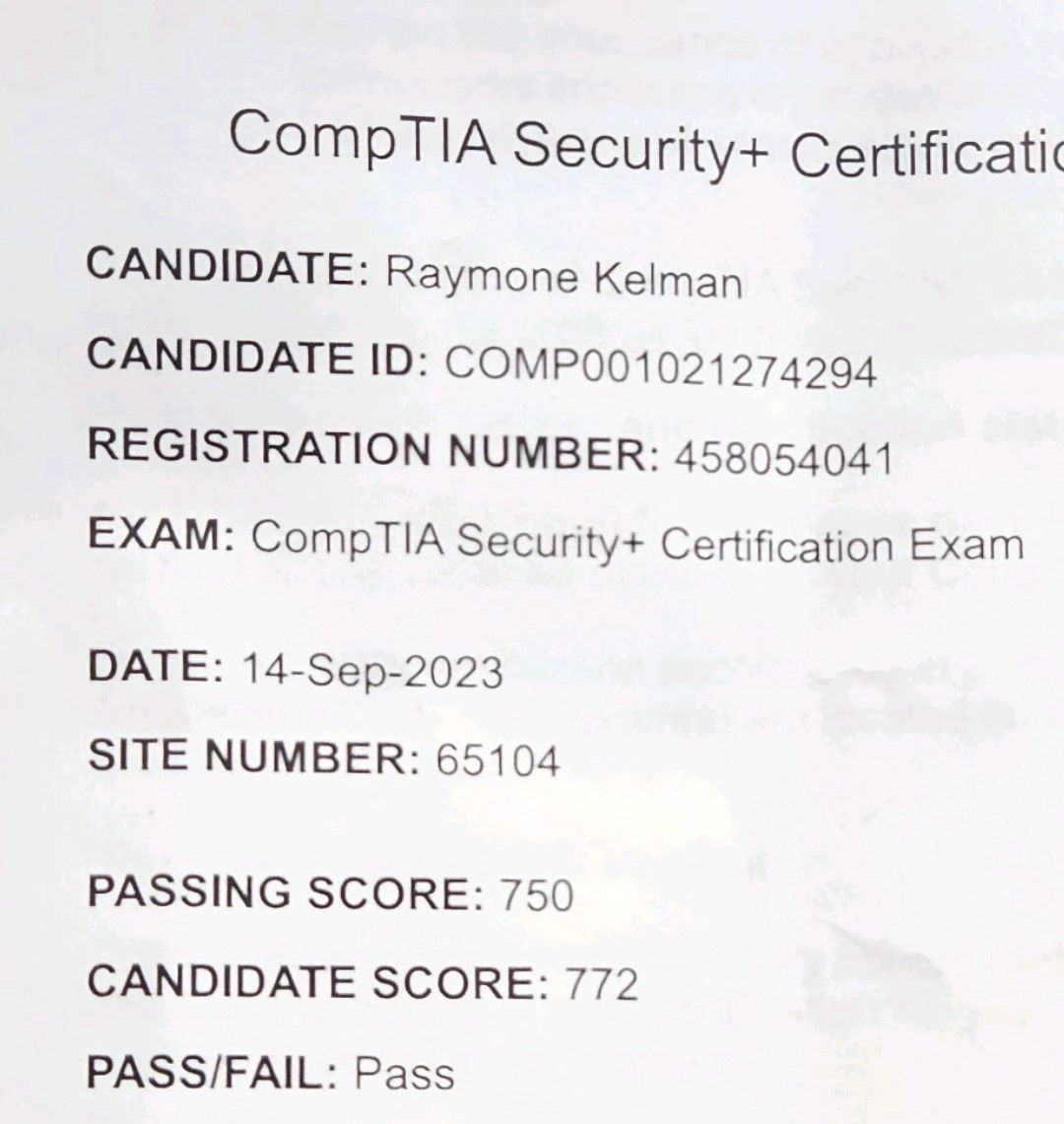 Raymone Kelman on LinkedIn: I passed my Comptia Security+ exam today Raymone Kelman on LinkedIn: I passed my Comptia Security+ exam today