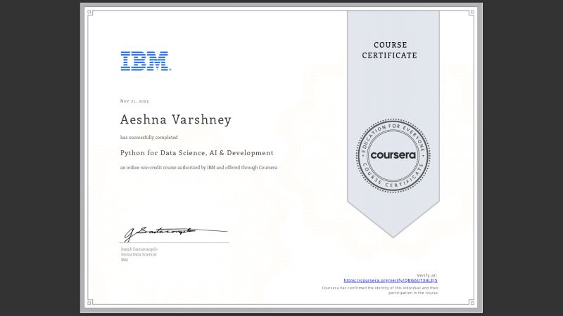 Aeshna Varshney on LinkedIn: #python #datascience #ai #development # ... Aeshna Varshney on LinkedIn: #python #datascience #ai #development # ...