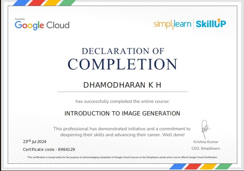 DHAMODHARAN K H on LinkedIn: #machinelearning #skillup #google DHAMODHARAN K H on LinkedIn: #machinelearning #skillup #google